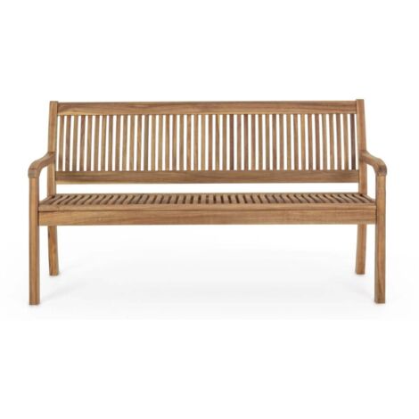 Banc de jardin 3 places en bois massif siège patio terrasse balcon