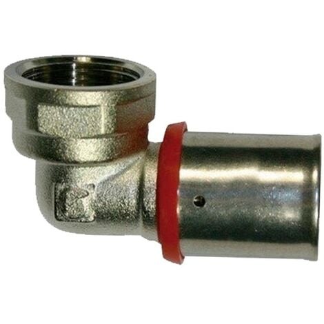 Coude femelle 1/2'' pour tube multicouche 16 mm, à utiliser avec machine à sertir, gris