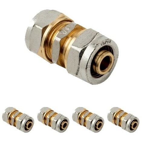 Lot de 5 Manchon pour tube de compression multicouche 20 mm, sans machine à sertir, gris