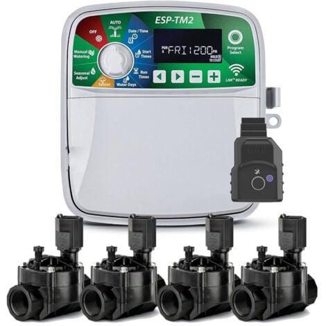 Programmateur d'arrosage intérieur Wi-Fi 4 zones Rain Bird ESP-TM2 ...