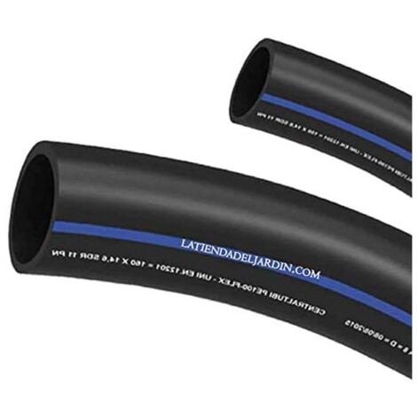 Tuyau polyéthylène alimentaire 63mm 10 bar 50m PE100 HD, bande bleu, tuyau d'eau potable/tuyau d ...