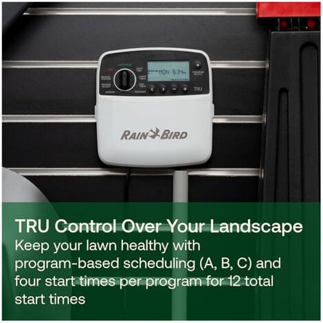 Programmateur d'arrosage automatique TRU 6 zones intérieur Rain Bird ...