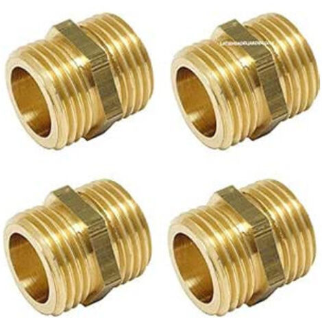 Lot de 4 Mamelon Laiton mâle 1 1/4'' Accessoire en laiton Aenor Bouchons filetés en laiton Mâle ...