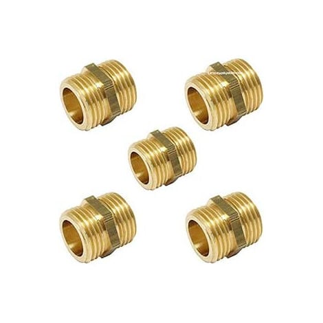 Lot de 5 Mamelon laiton mâle 1'' Accessoire en laiton Aenor Bouchons filetés en laiton Mâle ...