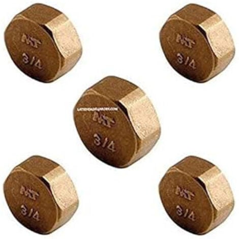 Lot de 5 Bouchon Femelle Laiton 1'' Accessoire en laiton Aenor Bouchon en laiton 1'' avec ...