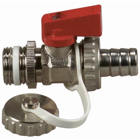 KFE Kugelhahn 1/2 Zoll selbstdichtend mit Kappe und Schlauchtülle