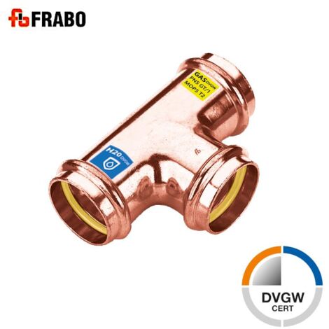 FRABO Pressfitting Kombi T-Stück gleichseitig, I/I/I, 15mm, Gas Wasser ...
