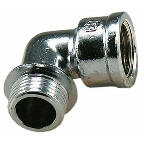 Messing Winkel 90° verchromt, IG x AG, 3/8, Gewindefitting verchromt