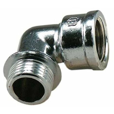 Messing Winkel 90° verchromt, IG x AG, 1/2, Gewindefitting verchromt