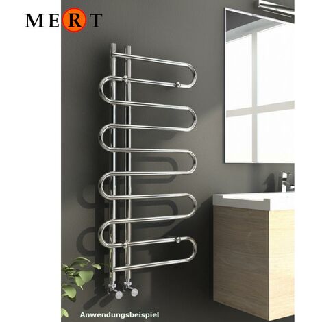 MERT Design Badheizkörper "TERSSE" 60 x140 cm, chrom, Mittelanschluss