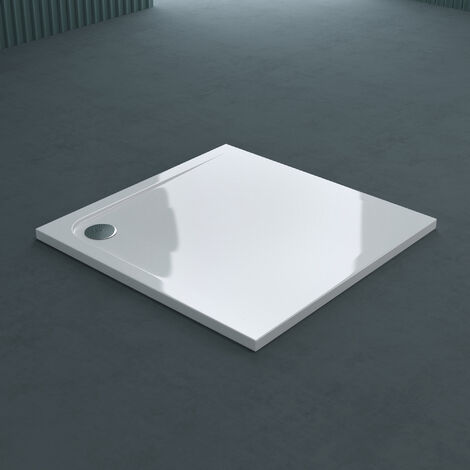 doporro Duschtasse Duschwanne Novas1W 80x80x4 flach aus Acryl in Weiß ...