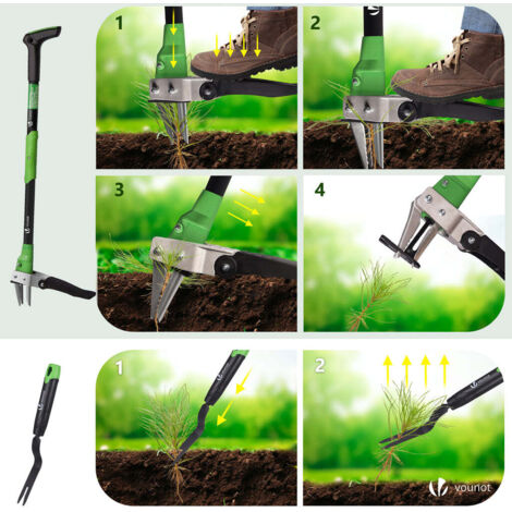 VOUNOT Weed Puller Tool Long Handle Manual Weed Puller Root Remover 1m ...