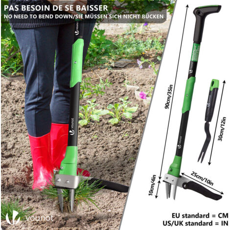 VOUNOT Weed Puller Tool Long Handle Manual Weed Puller Root Remover 1m ...