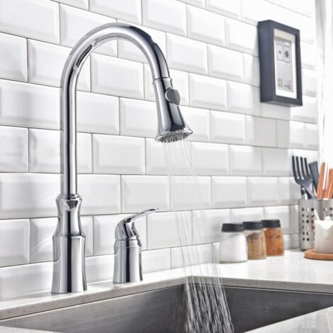 Modern Single Handle Chrome Separate Handle Kitchen Faucet