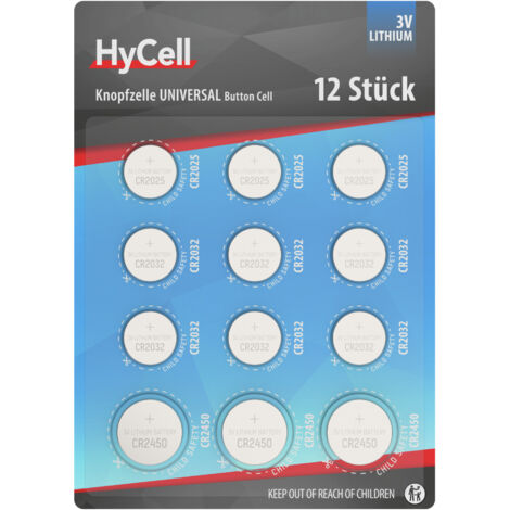 HyCell Set Lithium Knopfzellen,3xCR025/6xCR2032/3xCR2450