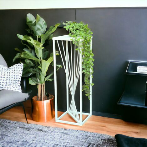 Dandibo – Tabouret pour fleurs 96566 – Métal blanc angulaire 70 cm ...