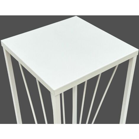 Dandibo – Tabouret pour fleurs 96566 – Métal blanc angulaire 70 cm ...