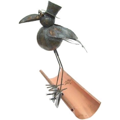 Corbeau en métal Décoration de toit pour la gouttière 50 cm 8913 ...