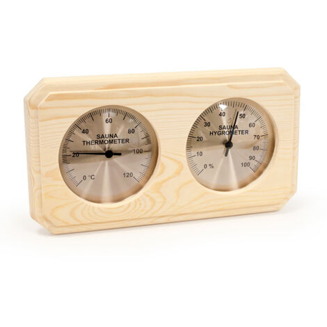Termometro, priorità bassa igrometro SAWO pino sauna d'oro