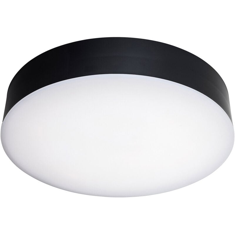 Firstlight Glaze LED Resin Flush Ceiling Fitting Black with White ...