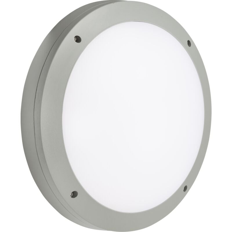 LED Round Bulkhead CCT with Emergency Grey 230V IP65 18W