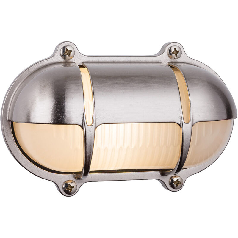 Firstlight Nautic Outdoor Brass Bulkheads Wall Light Oval Nickel Finish ...