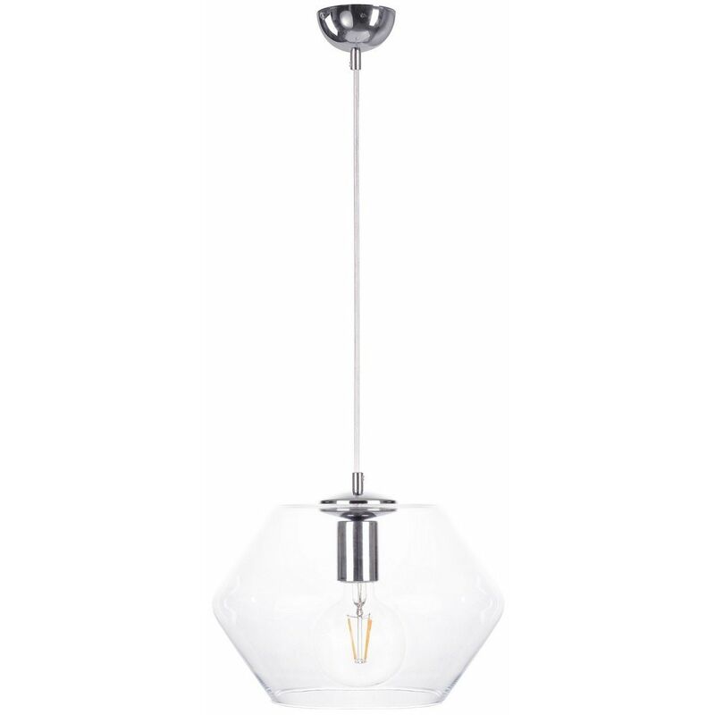 Keter Eve Dome Pendant Ceiling Light Silver, 30cm, 1x E27