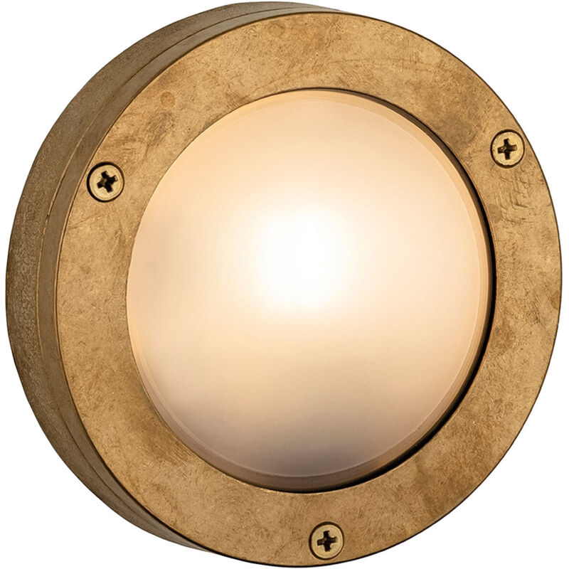 Firstlight Nautic Bulkhead Brass with Frosted Glass IP64