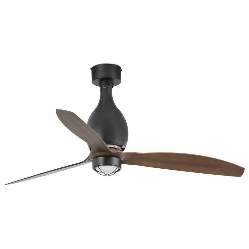 Faro MINI ETERFAN - LED Matt Black, Wood Ceiling Fan with DC Motor ...