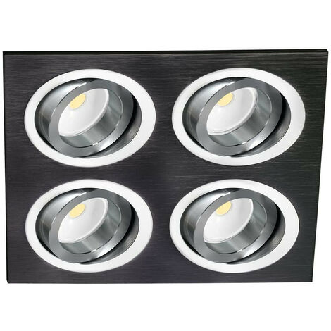 Cristal Helium Quad Recessed Downlight Light Black