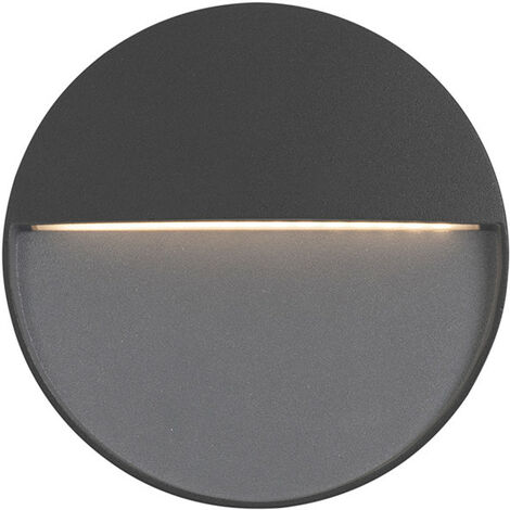 Forlight Nod Round LED Outdoor Recessed Wall Lamp Black, Opal, Warm ...