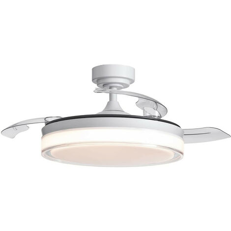 Cristal Record Aneto LED Ceiling Fan 45W 4900 Lm CCT Folding Blades White