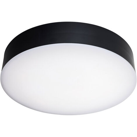 Firstlight Glaze LED Resin Flush Ceiling Fitting Black with White ...