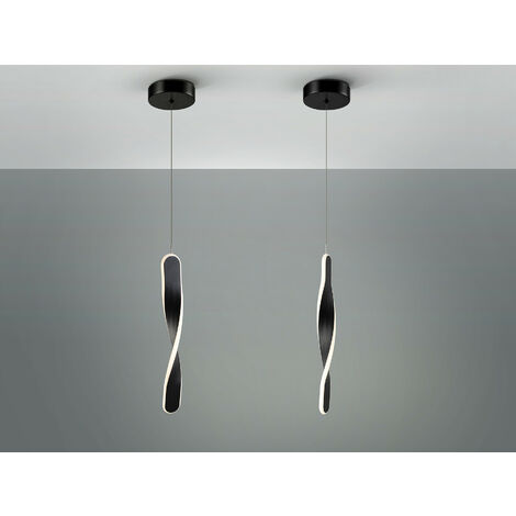 Schuller Twist Integrated LED Pendant Ceiling Light Matt Black 3000K
