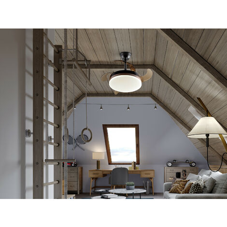 Schuller Vento Mini Ceiling Fan Matt Black And Bronze 3000-6000K Remote ...