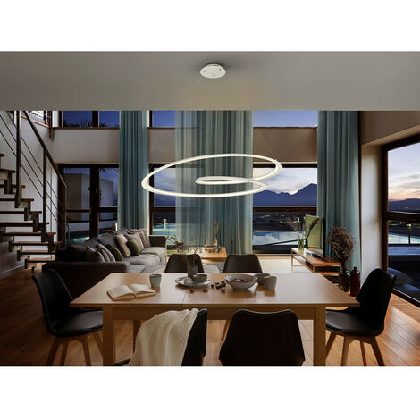 Schuller Looping Integrated Led Pendant Ceiling Light Matt White 3000K ...