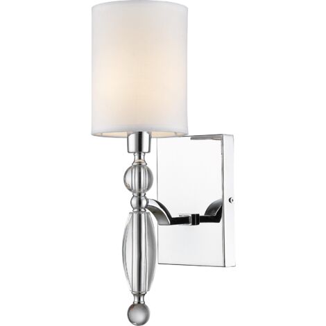 Cosmo Cancun Wall Lamp With Shade Silver, E14