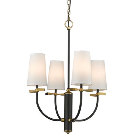 Cosmo Bow 4 Light Multi Arm Pendant Ceiling Light Black, E14
