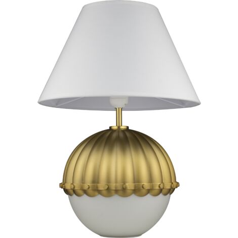 Cosmo Pralines Table Lamp With Round Tapered Shade Brass, E27
