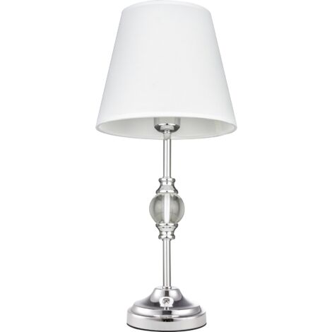 Cosmo Monaco Table Lamp With Round Tapered Shade Silver, E27