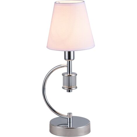 Cosmo Liverpool Table Lamp With Round Tapered Shade Silver, E14