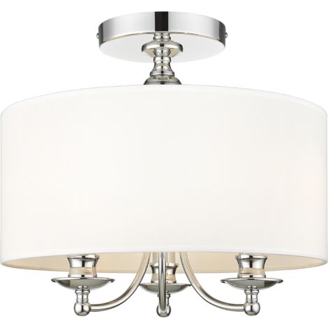 Cosmo Abu Dhabi 3 Light Cylindrical Ceiling Light Silver, E14
