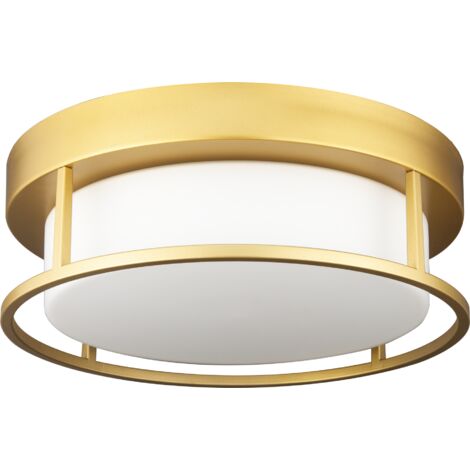 Cosmo Warsaw 2 Light Cylindrical Ceiling Light Gold, E27