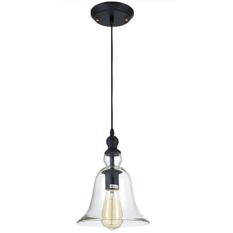 Cosmo Paris Dome Pendant Ceiling Light Black, E27