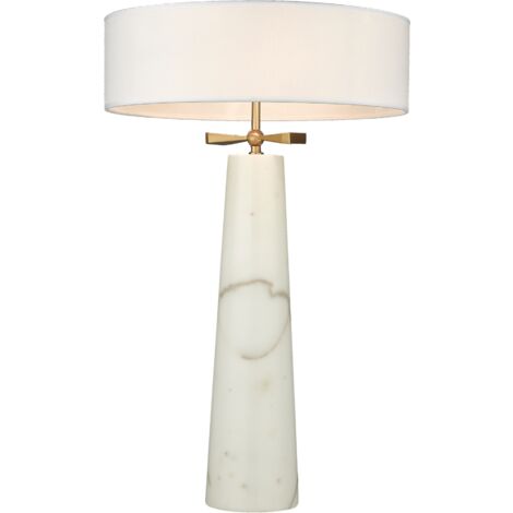 Cosmo Bow 2 Light Table Lamp With Round Shade Brass, E27