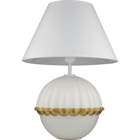 Cosmo Pralines Table Lamp With Round Tapered Shade White, E27