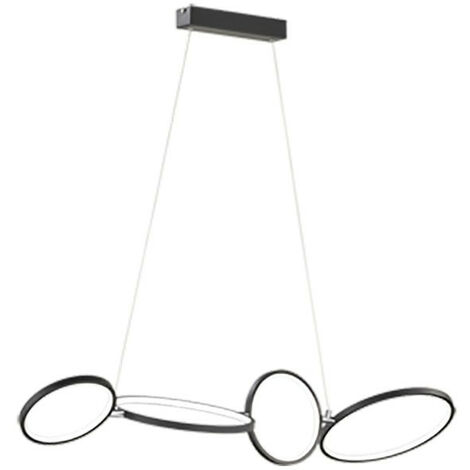 Trio Rondo Modern 37W LED Pendant Ceiling Light Black Matt 3000K