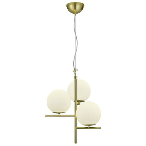 Trio Pure Modern 3 Light Multi Arm Pendant Ceiling Light Brass Matt