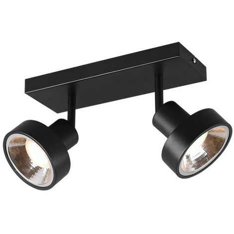 Trio Leon Modern 2 Light Twin Ceiling Spotlight Black Matt