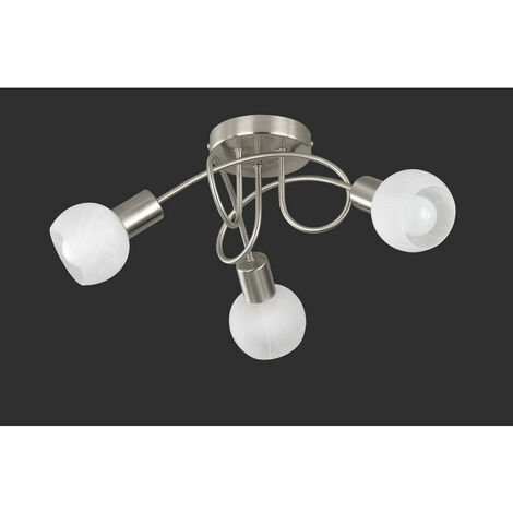 Trio Antibes Modern 3 Light Multi Arm Semi Flush Ceiling Lamp Nickel Matt